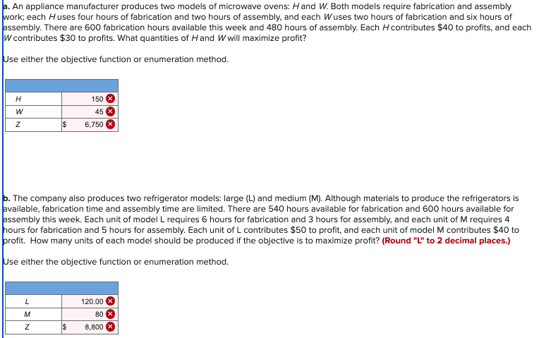 a. ﻿An appliance manufacturer produces two models of | Chegg.com