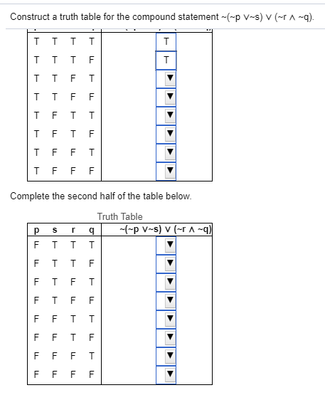 Solved Construct a truth table for the compound statement | Chegg.com