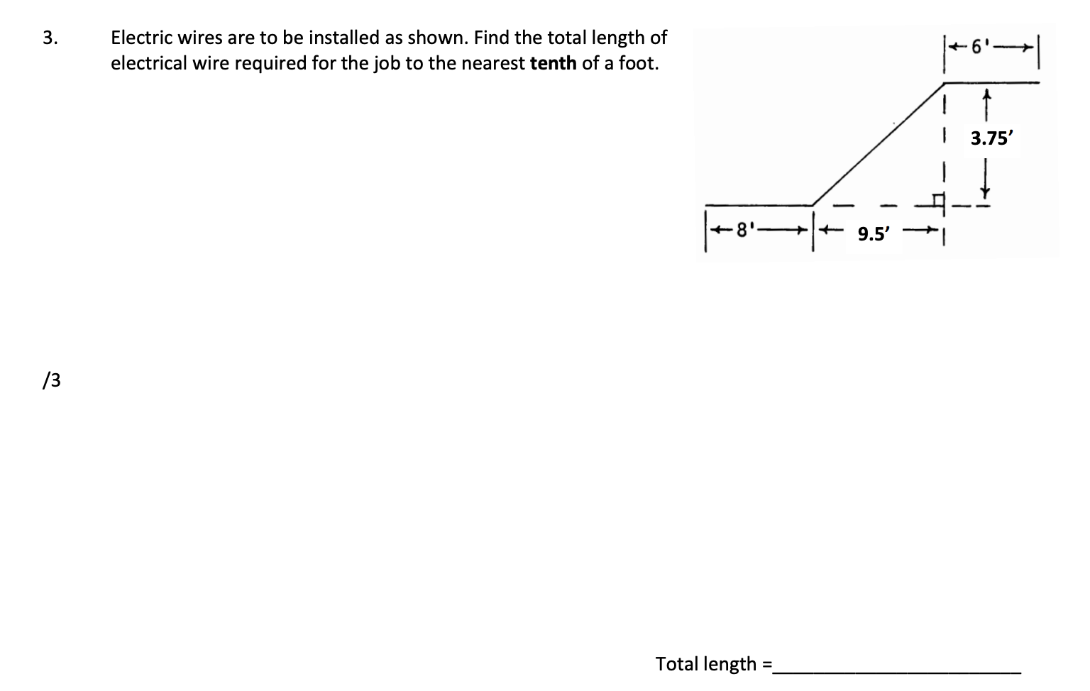 Solved Electric wires are to be installed as shown. Find the | Chegg.com