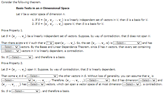Solved Basis Tests in an n-Dimensional Space Let V be a | Chegg.com