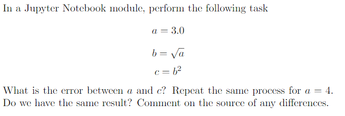 Solved Jupyter Notebook Module Perform Following Task 30 Brva C 62 Error C Repeat Process 4