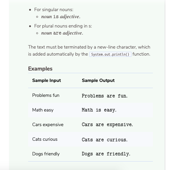 Solved You will be given two strings: a noun and an | Chegg.com