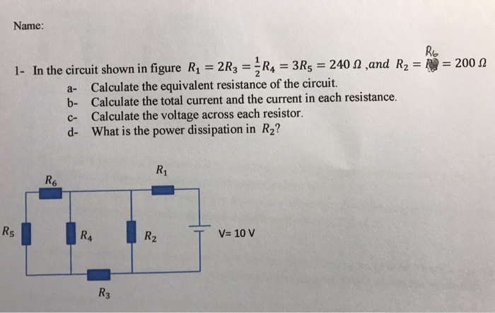 Solved l- In the circuit shown in figure R1-2R,-1R4-3R5-240 | Chegg.com