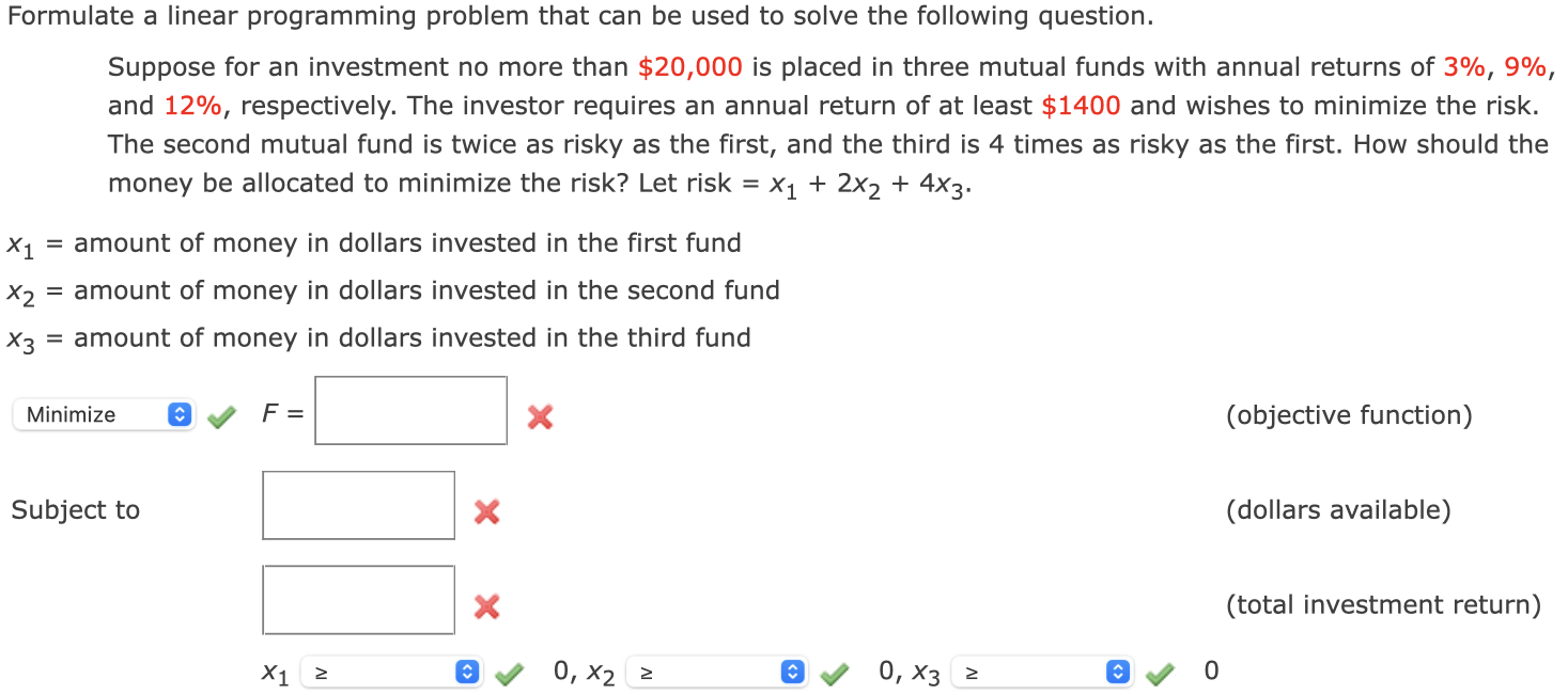 Solved Formulate a linear programming problem that can be | Chegg.com
