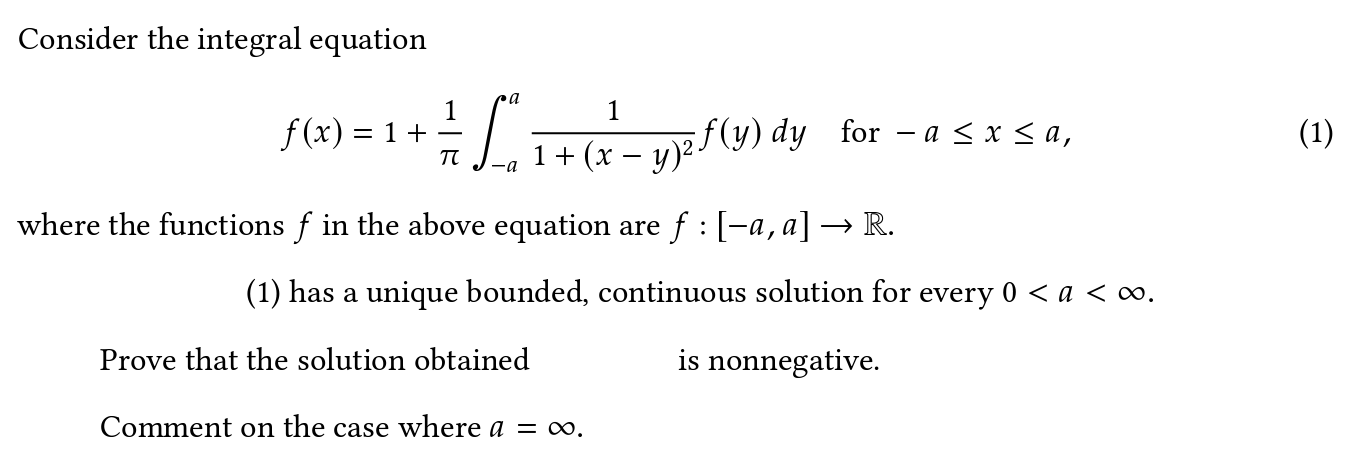 Solved a) ﻿Prove that the unique bounded, continuous | Chegg.com