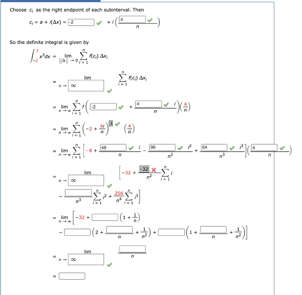 Choose as the right endpoint of each subinterval. | Chegg.com