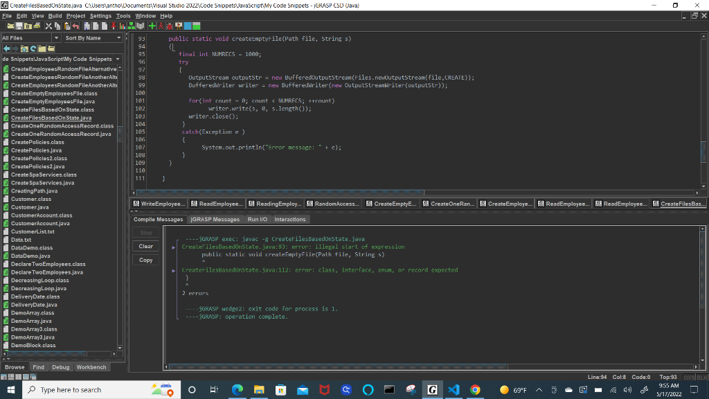 Solved this code keeps producing an error and I am unsure | Chegg.com