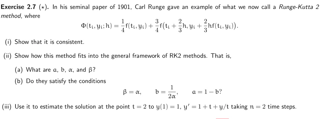 Exercise 2.7 (*). In his seminal paper of 1901, Carl | Chegg.com