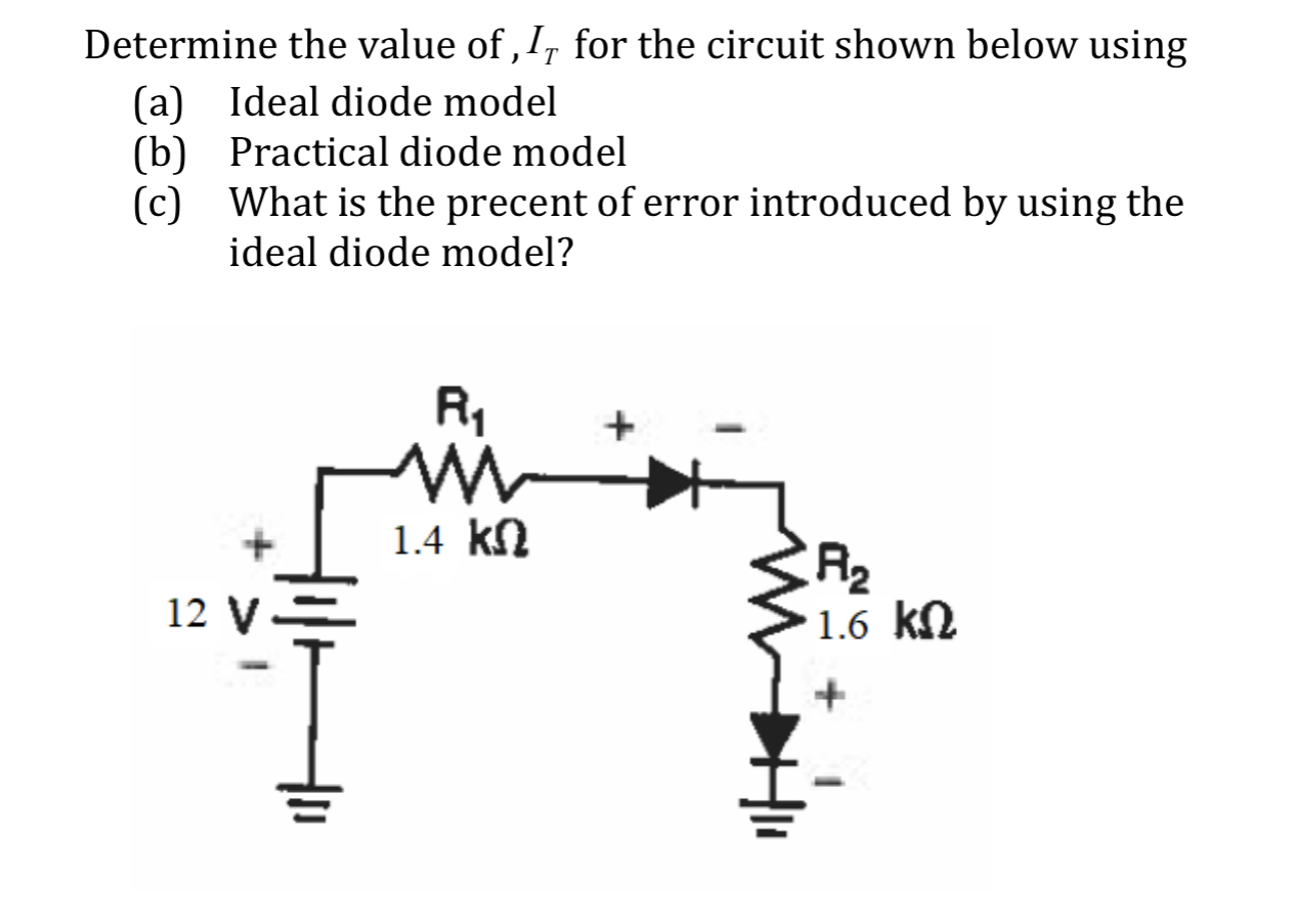 Solved Determine the value of,IT for the circuit shown below | Chegg.com