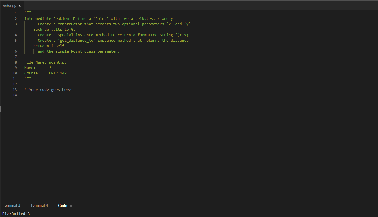 Solved We want to write a code in a separate file that can | Chegg.com