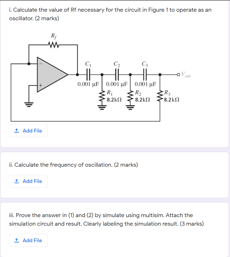 Solved i. Calculate the value of Rf necessary for the | Chegg.com