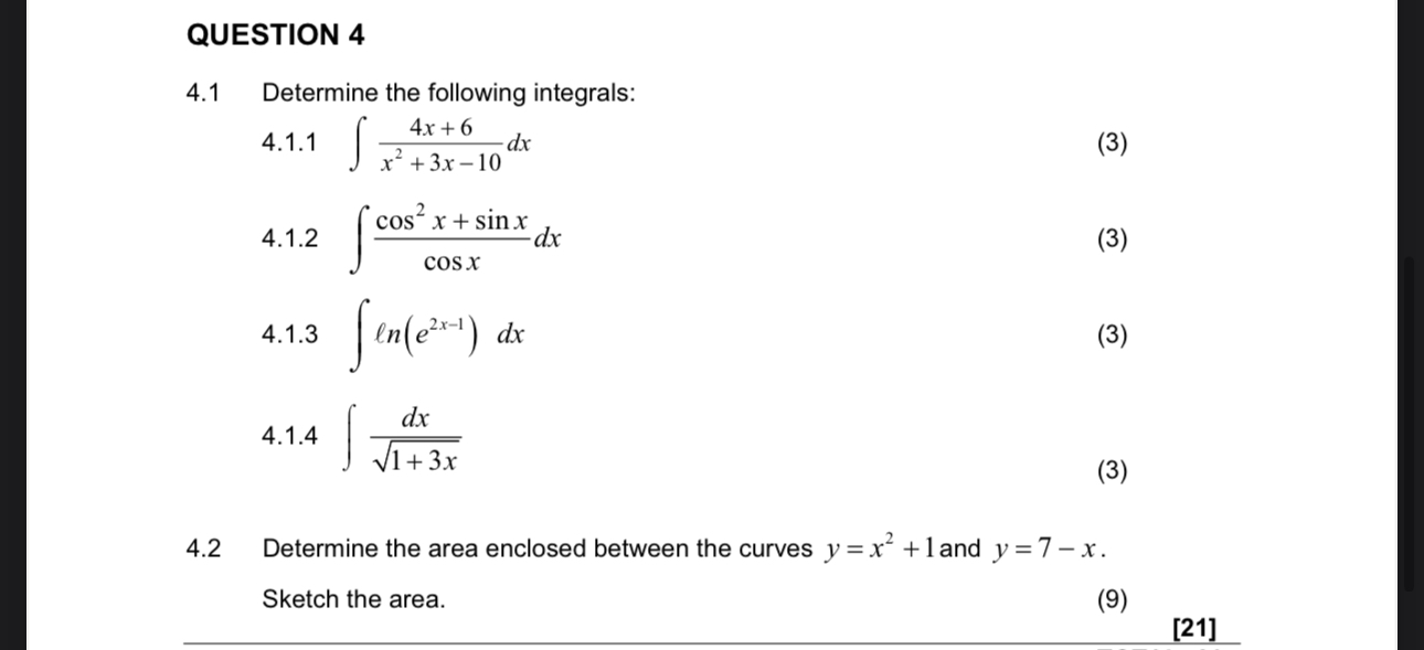 Solved QUESTION 44.1 ﻿Determine the following | Chegg.com