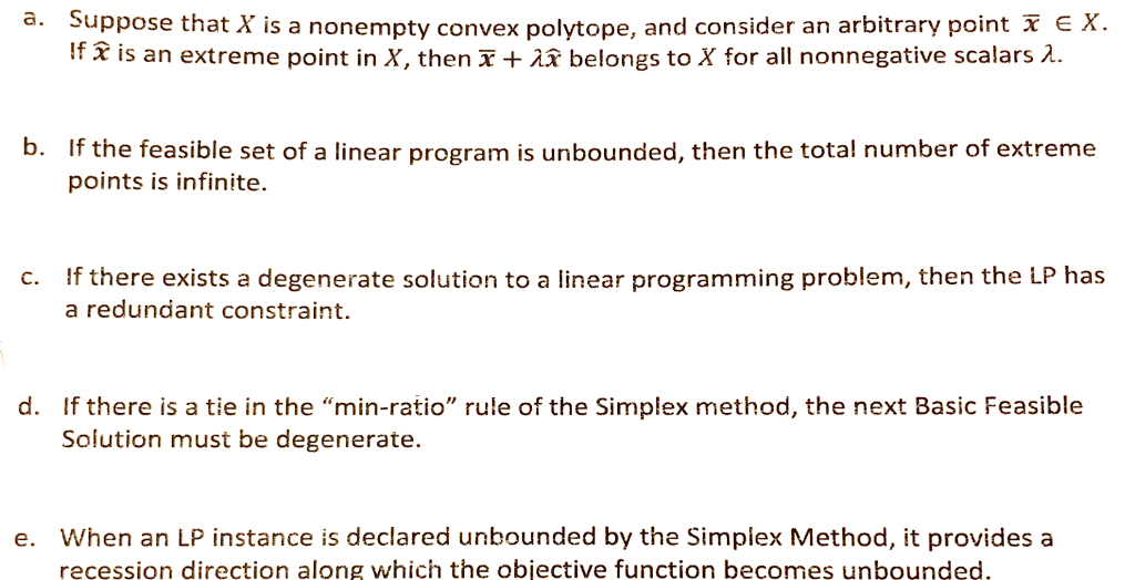 Solved a. Suppose that X is a nonempty convex polytope, and | Chegg.com