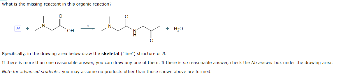 Solved What is the missing reactant in this organic | Chegg.com