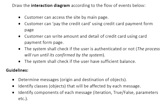Solved Draw the interaction diagram according to the flow of | Chegg.com