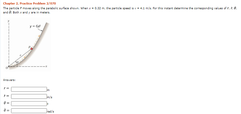 Solved Chapter 2, Practice Problem 2/070 The particle P | Chegg.com