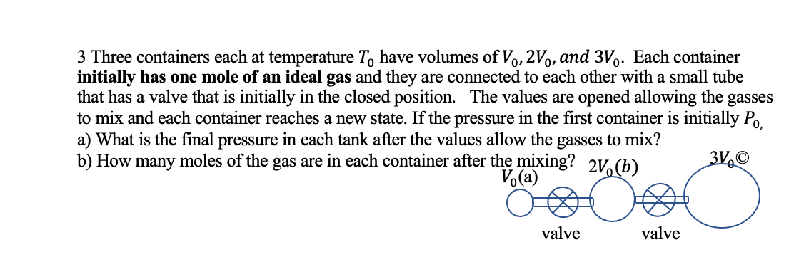 Solved 3 Three containers each at temperature T, have | Chegg.com