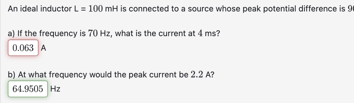 Solved An Ideal Inductor L100mh Is Connected To A Source 7798