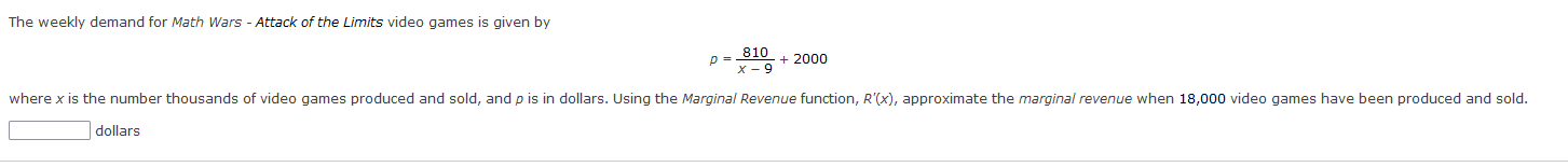Solved The weekly demand for Math Wars - Attack of the | Chegg.com