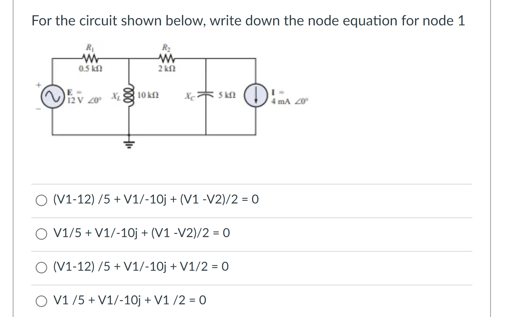 Solved For the circuit shown below, write down the node | Chegg.com