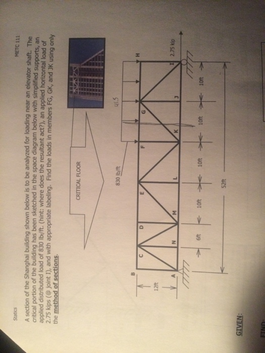 Solved METC 111 A section of the Shanghai building shown | Chegg.com