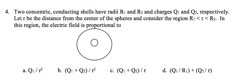 Solved 4. Two concentric, conducting shells have radii Rı | Chegg.com