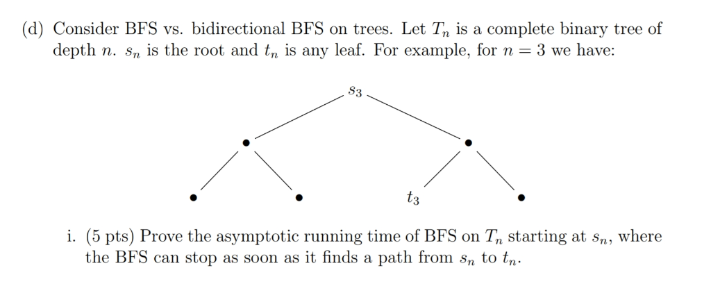1. (30 pts) Bidirectional breadth-first search is a | Chegg.com