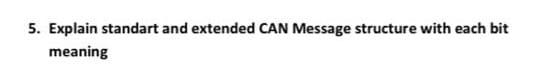 Solved 5. Explain standart and extended CAN Message | Chegg.com