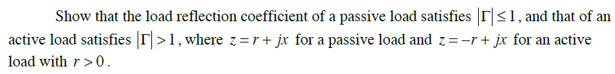 Solved Show that the load reflection coefficient of a | Chegg.com