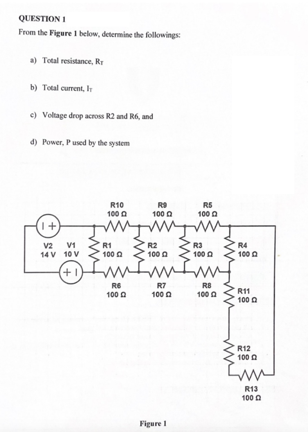 Solved QUESTION 1From the Figure 1 ﻿below, determine the | Chegg.com