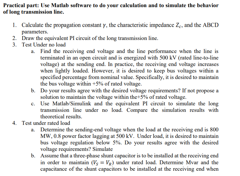 Solved ractical part: Use Matlab software to do your | Chegg.com