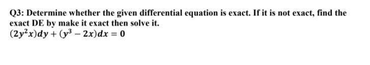 Solved 1- Classify each DE in Q1, Q2, Q3, and Q4 as a Linear | Chegg.com