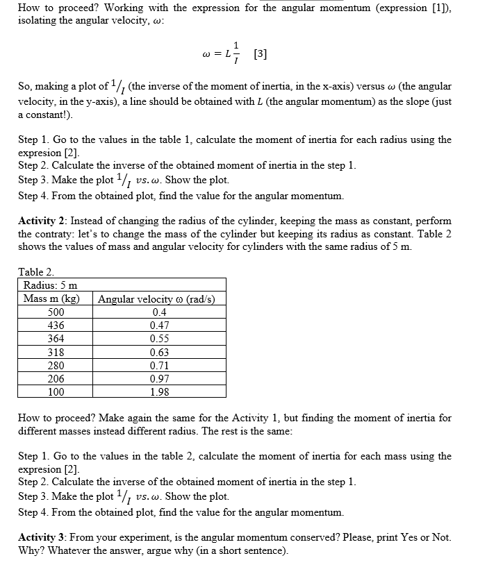 Solved Activity Using a cylinder that rotates about an axis | Chegg.com