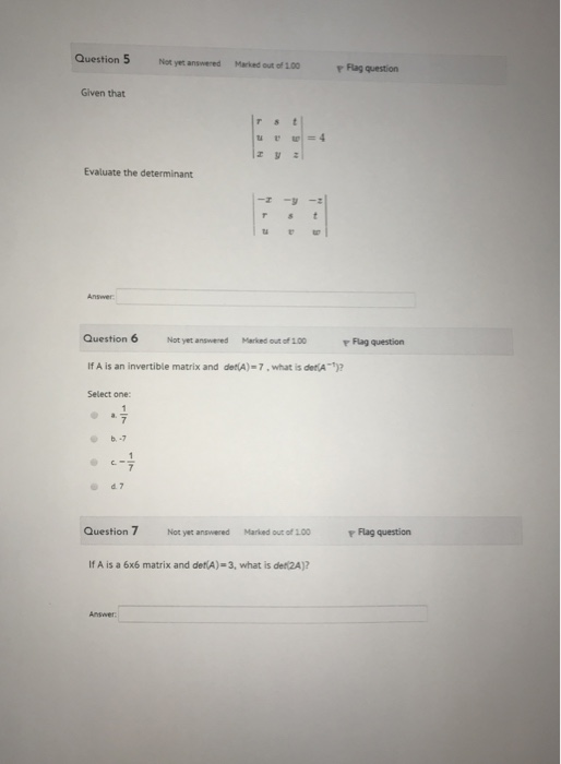 Solved Flag question Question 1Not yet answered Marked out | Chegg.com