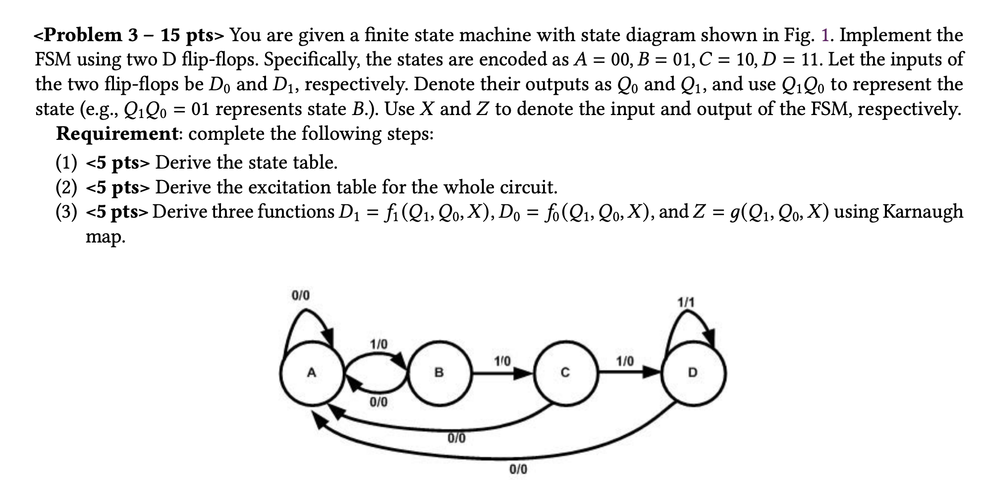 Solved و You are given a finite state machine with state | Chegg.com