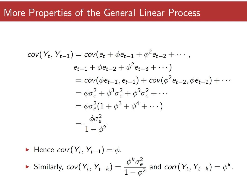 Solved I am working with general linear processes a type of | Chegg.com
