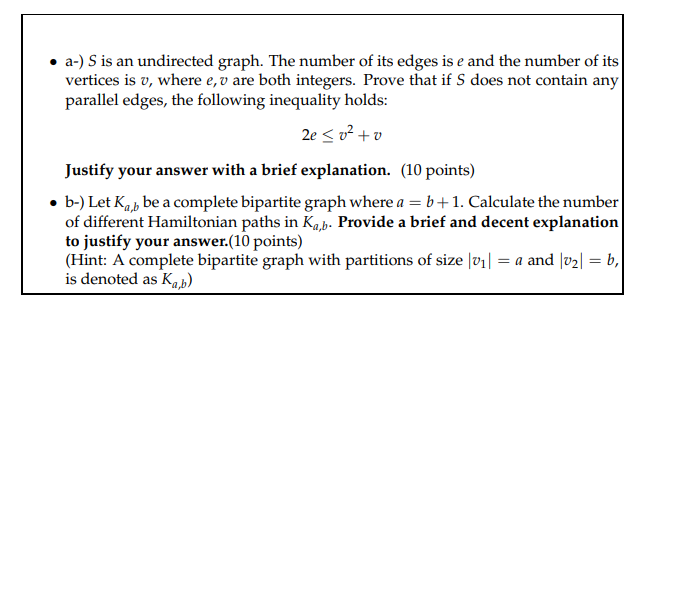 Solved • a-) S is an undirected graph. The number of its | Chegg.com