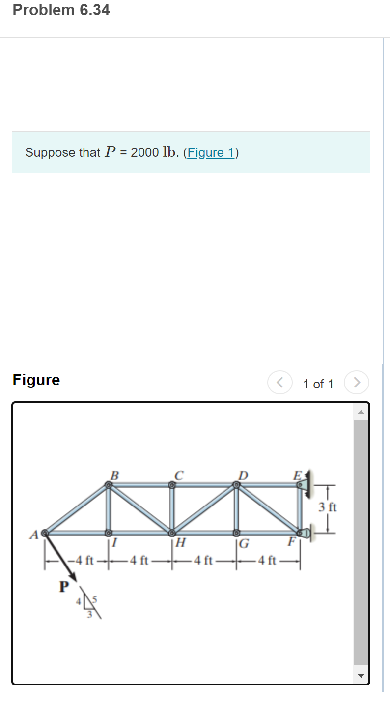 Solved Suppose that P=2000 lb. (Figure 1) Figure | Chegg.com
