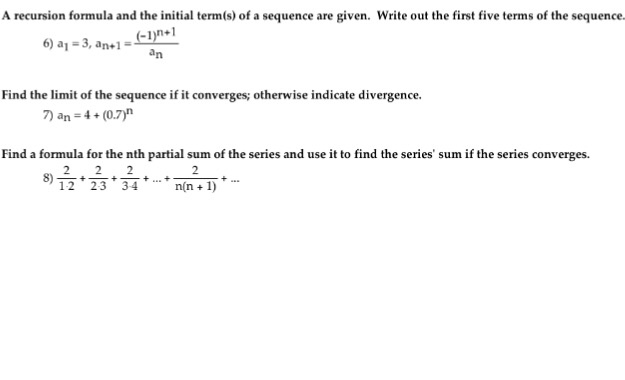 Solved A recursion formula and the initial term(s) of a | Chegg.com