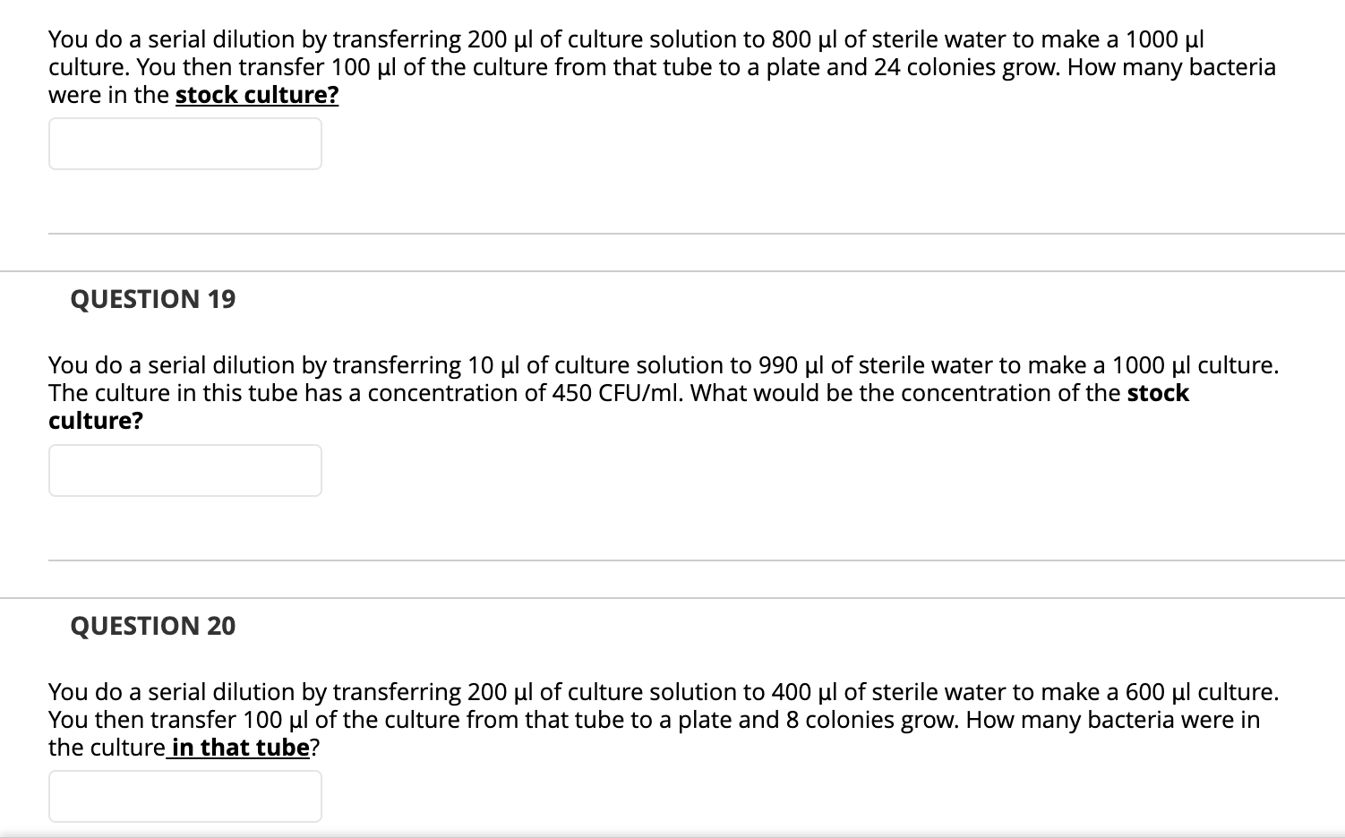 Solved You do a serial dilution by transferring 200 μl of | Chegg.com