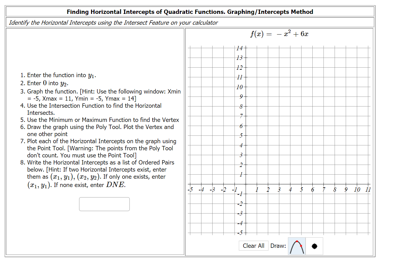 Solved Finding Horizontal Intercepts of Quadratic Functions. | Chegg.com