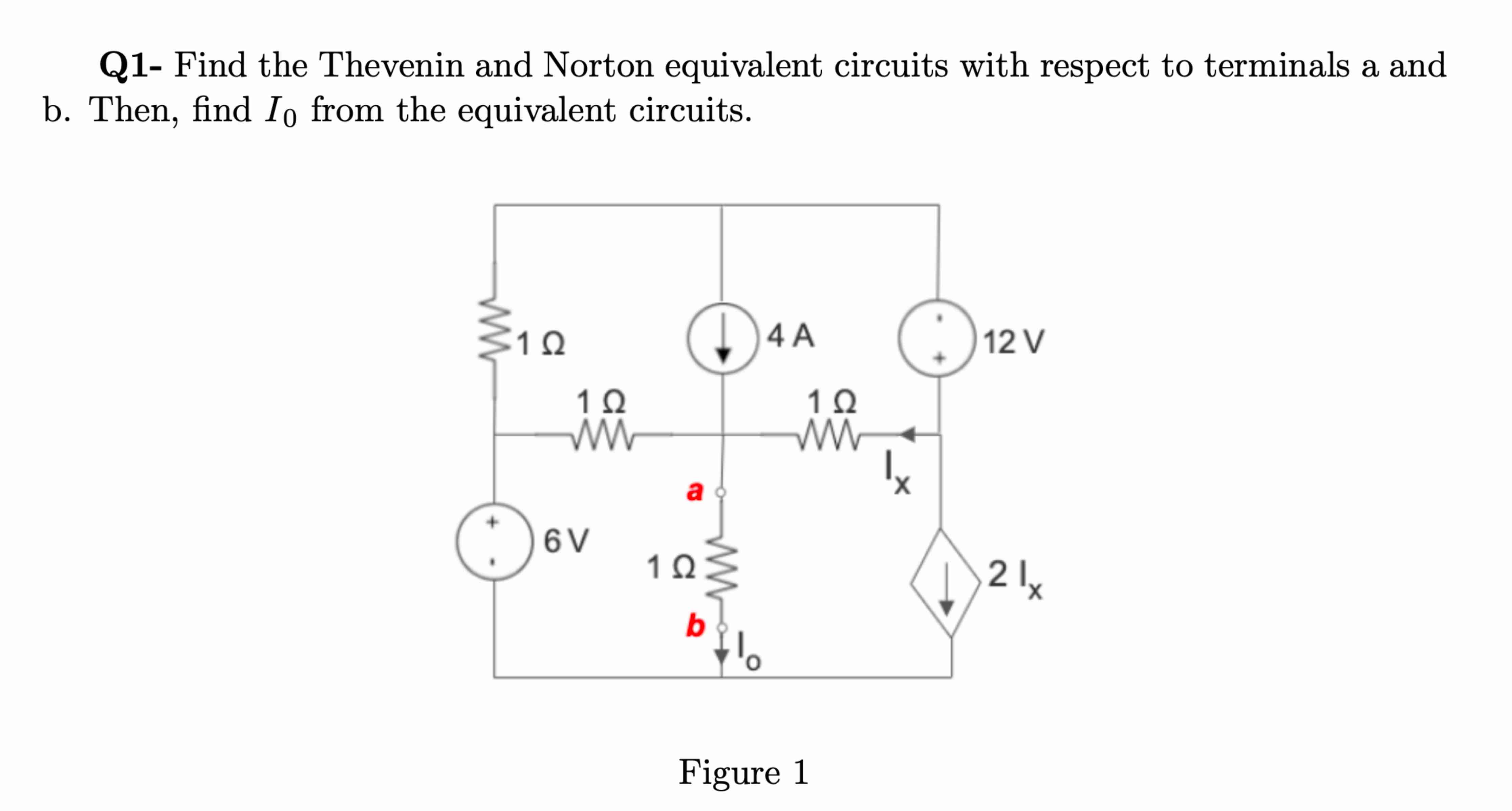 Solved Q1- ﻿Find the Thevenin and Norton equivalent circuits | Chegg.com