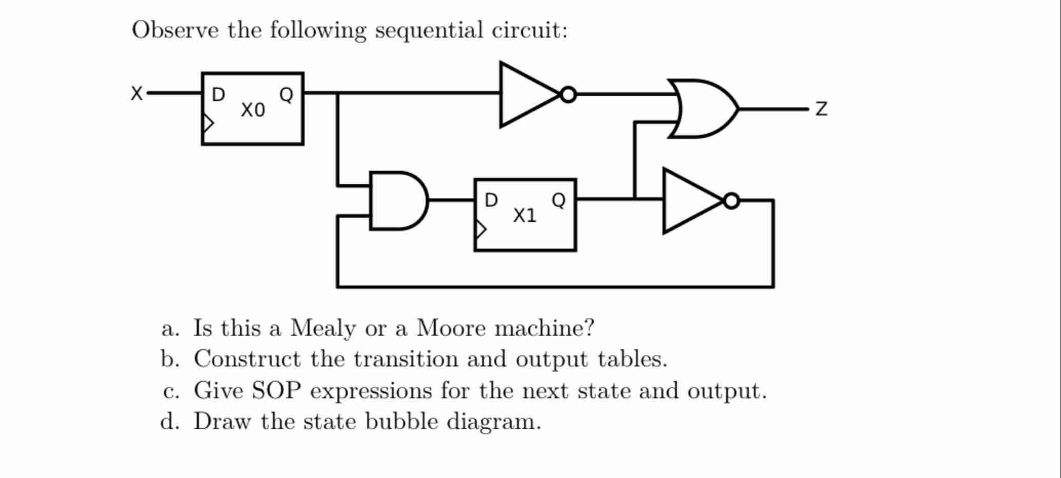 Observe the following sequential circuit:a. ﻿Is this | Chegg.com