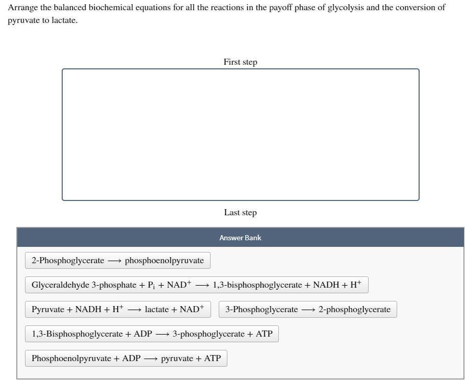 Solved Arrange the balanced biochemical equations for all | Chegg.com