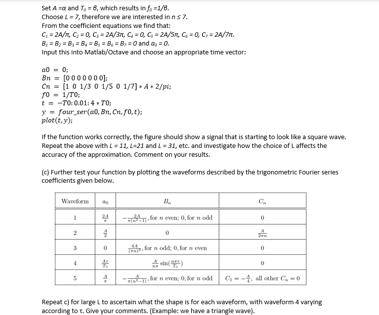 Solved 1. Fourier series approximation of periodic signals. | Chegg.com