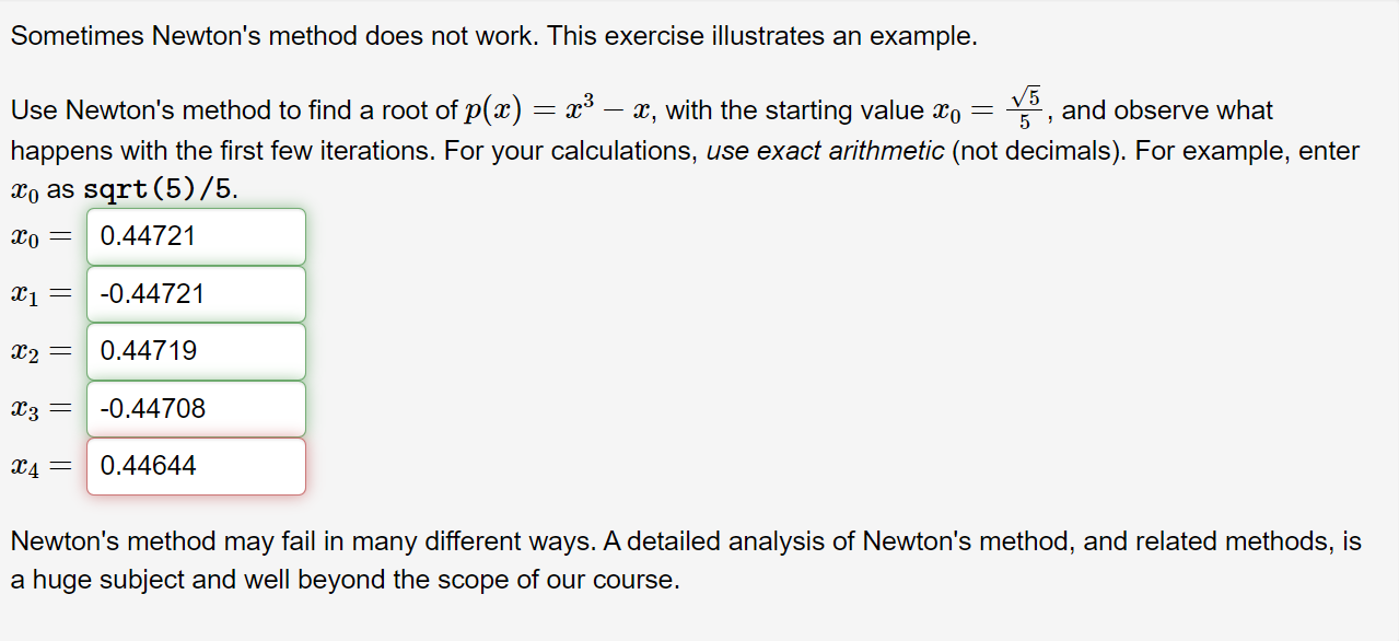 Solved Sometimes Newton's method does not work. This | Chegg.com