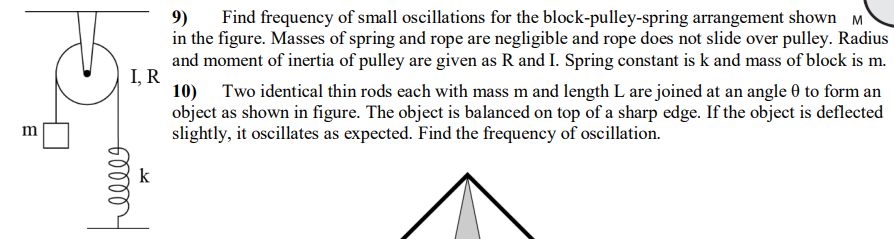 Solved Find frequency of small oscillations for the | Chegg.com