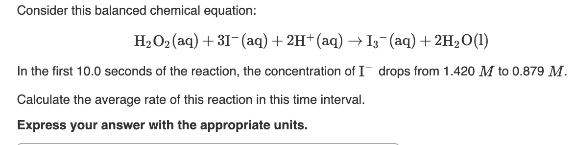 Solved Consider this balanced chemical equation: H2O2(aq) | Chegg.com