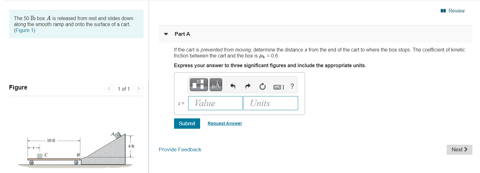 Solved The 50 lblb box AA is released from rest and slides | Chegg.com