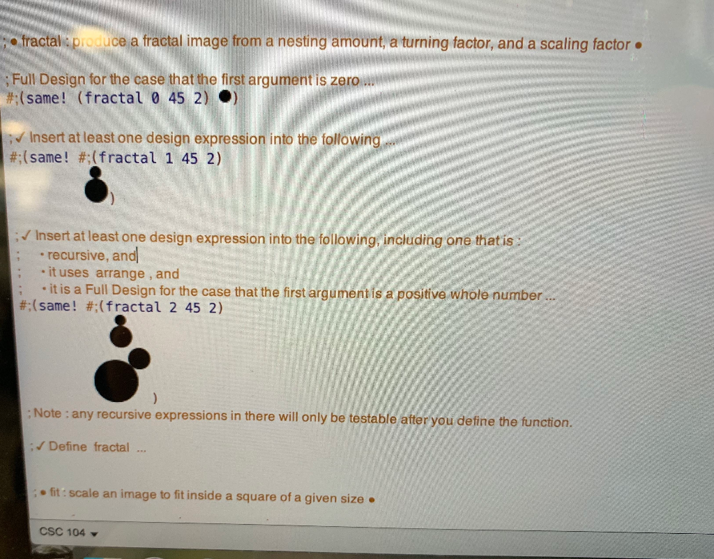 o fractala produce a fractal image from a nesting | Chegg.com